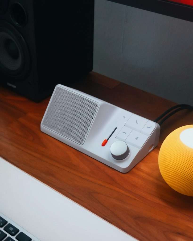Are there any voice control options available for a cone media player?